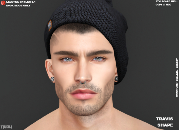 Second Life Marketplace - -Tivoli inc - Skyler shape for lelutka Skyler 3.1 head evox (Travis)